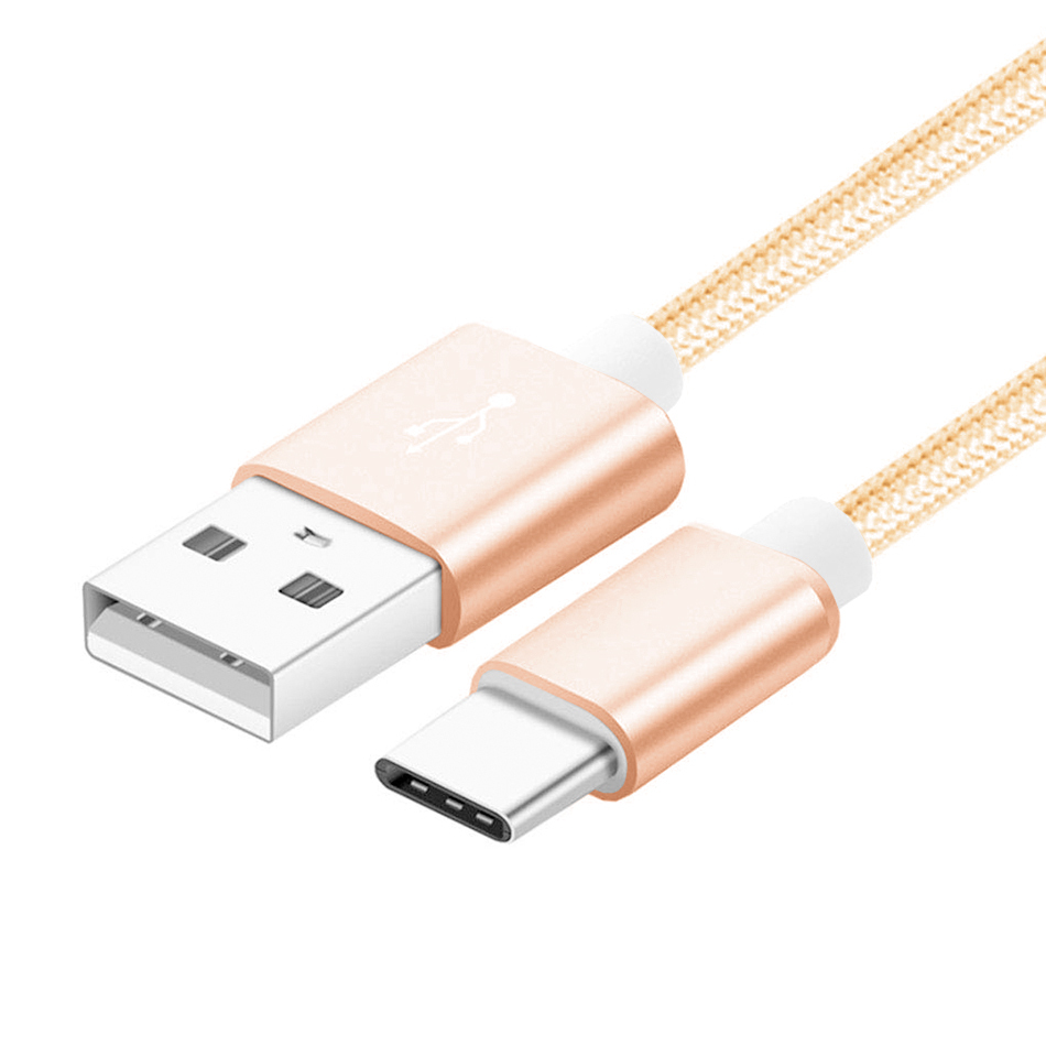 Short Anti-Tangle USB Type-C Charging Cable (Gold)